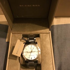 Burberry | Accessories | Burberry Bu990 42mm Silver Bracelet Mens Watch ...